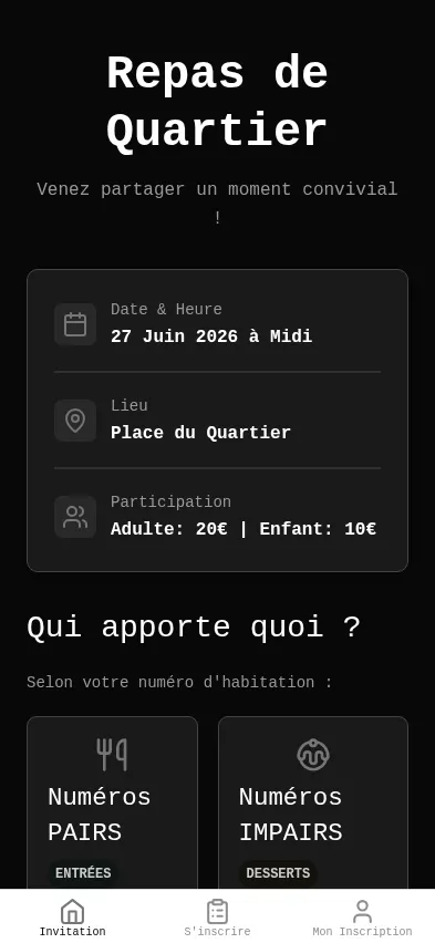 Carte Repas de Quartier