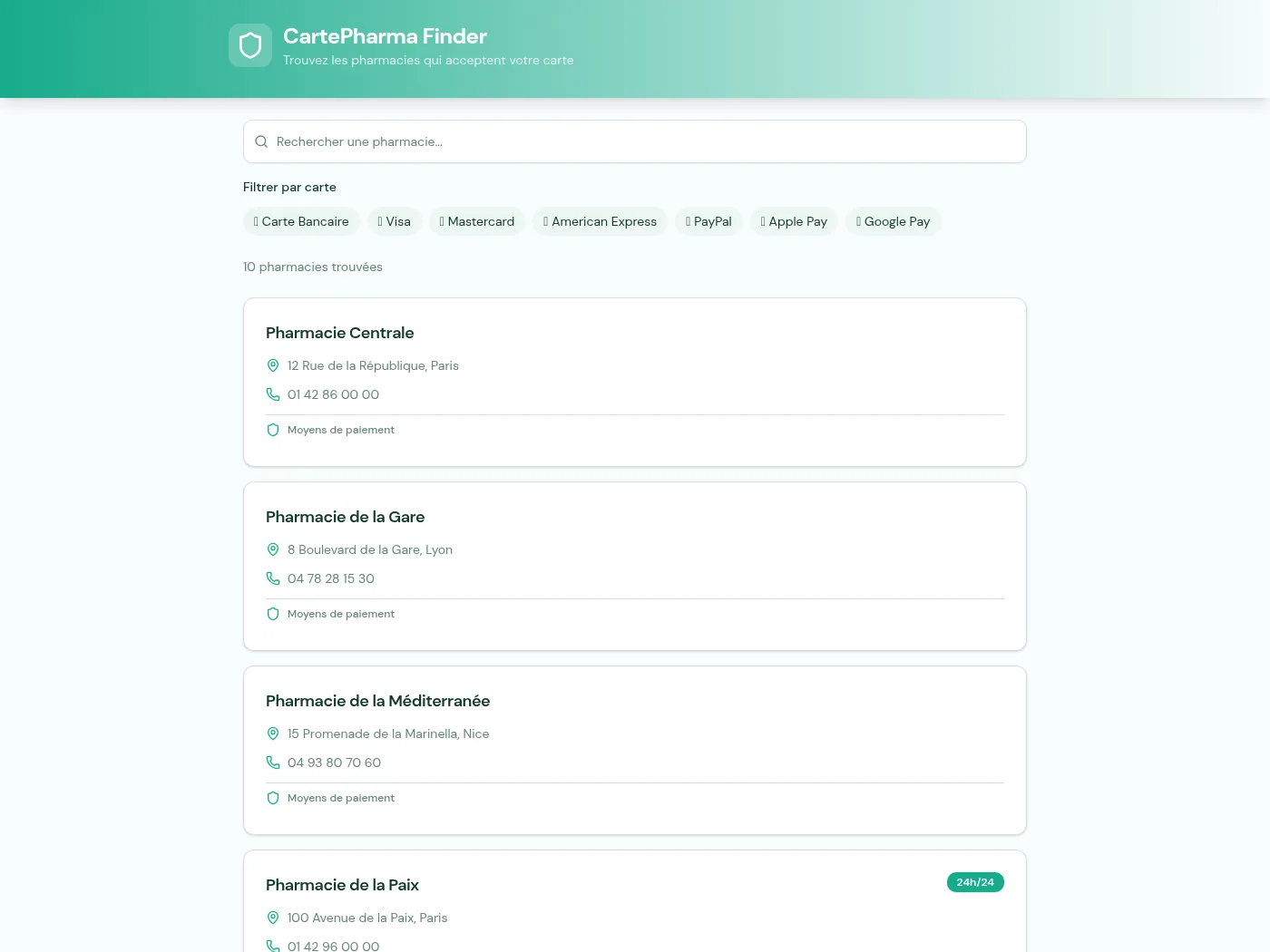 CartePharma Finder