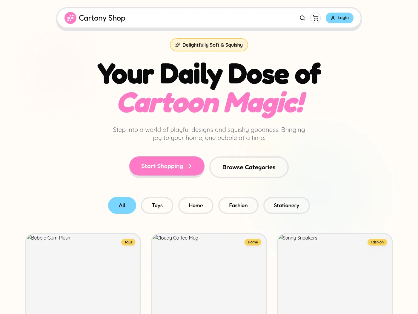 Cartony Shop UI