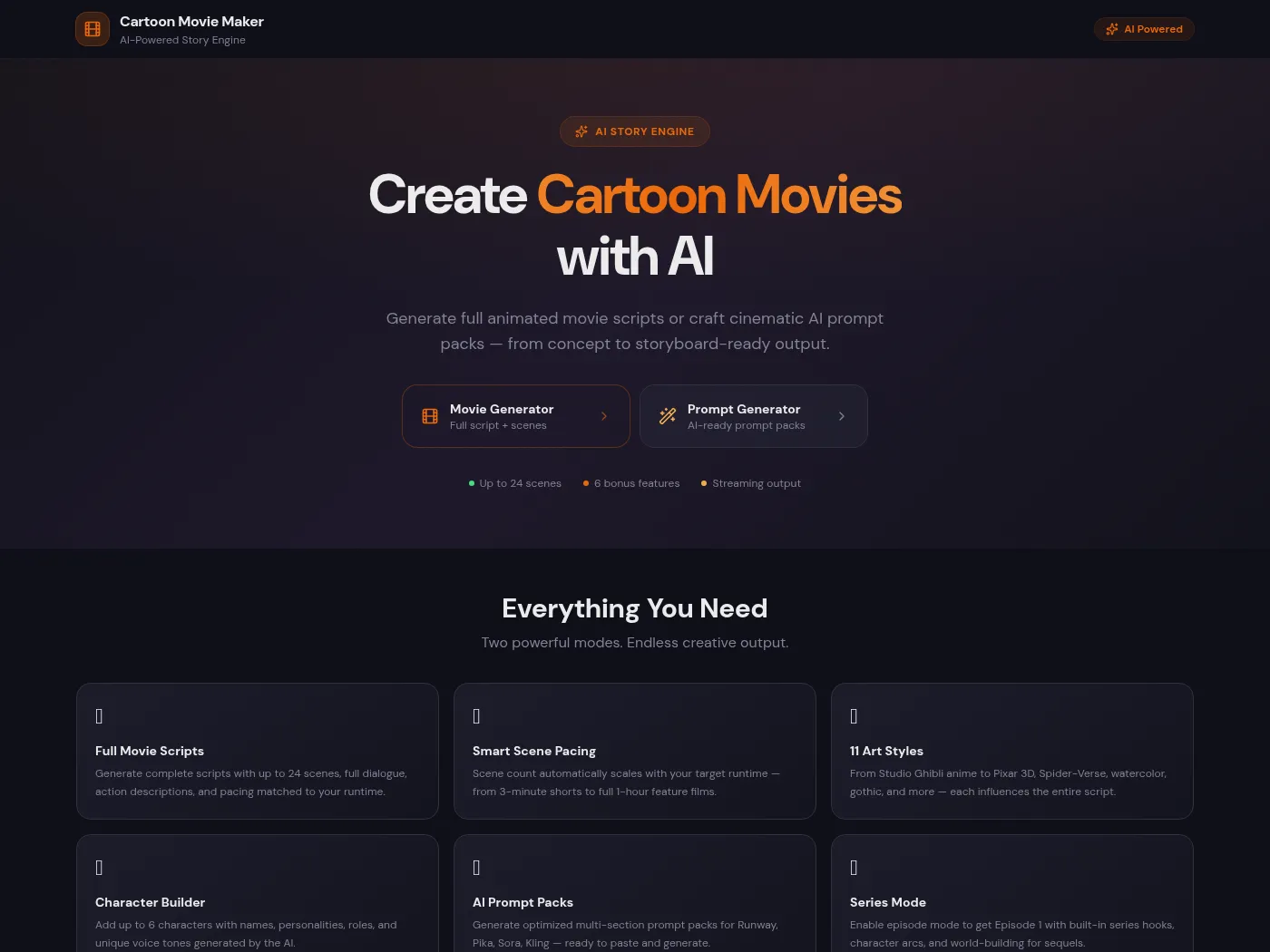 Cartoon Movie Maker AI