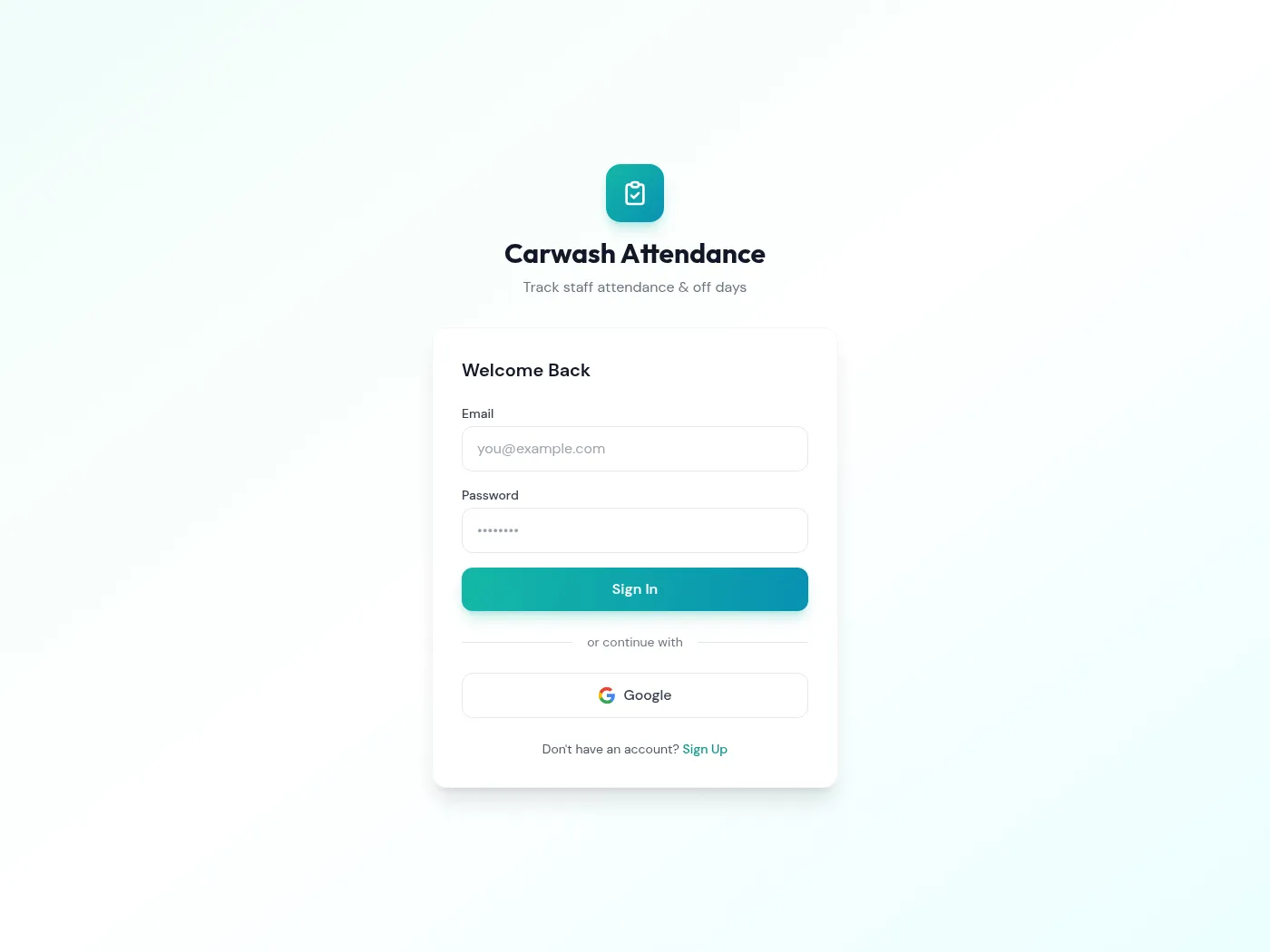 Carwash Attendance Tracker