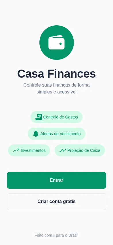 Casa Finanças App