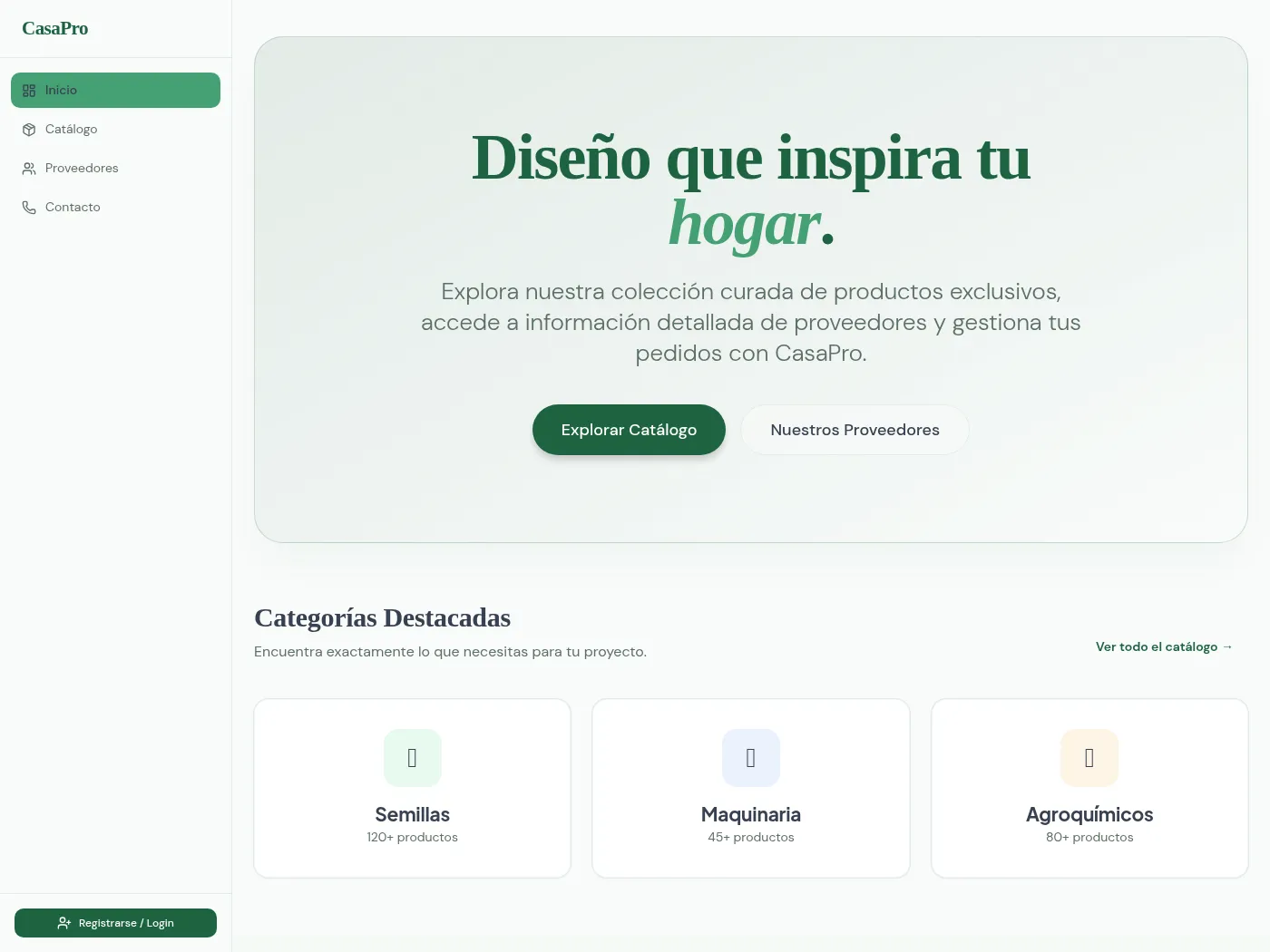 CasaPro Catalog Platform