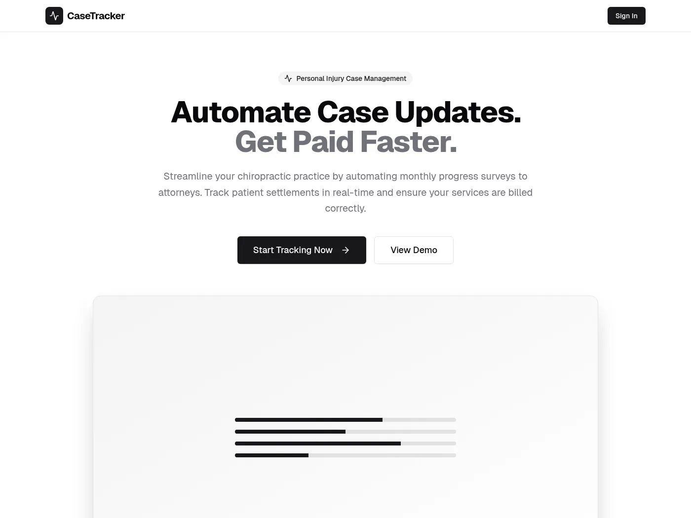 Injury Case Progress Tracker