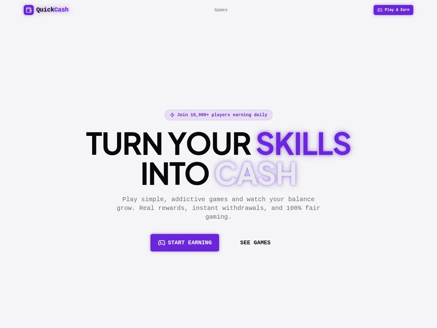 QuickCash Gaming Hub