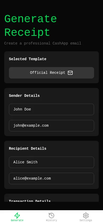 CashApp Email Generator