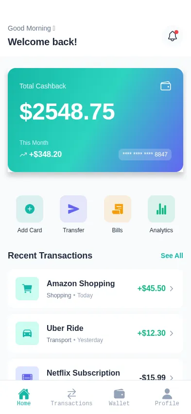 Cashback Rewards App