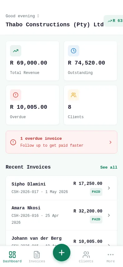 Casher Mobile Invoicing