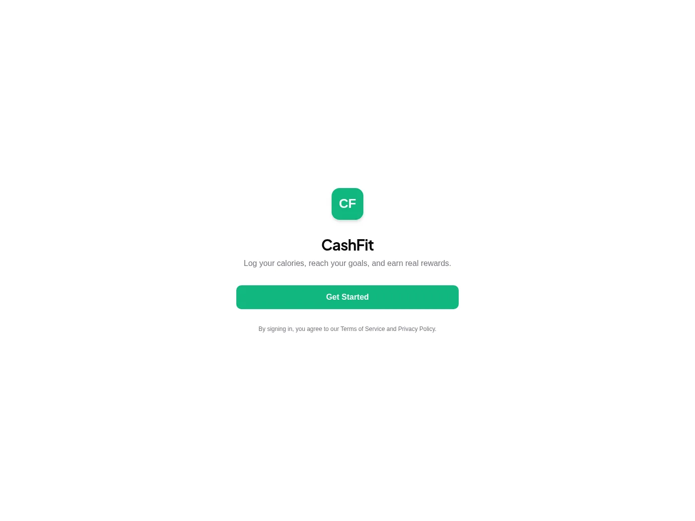 CashFit Calorie Tracker