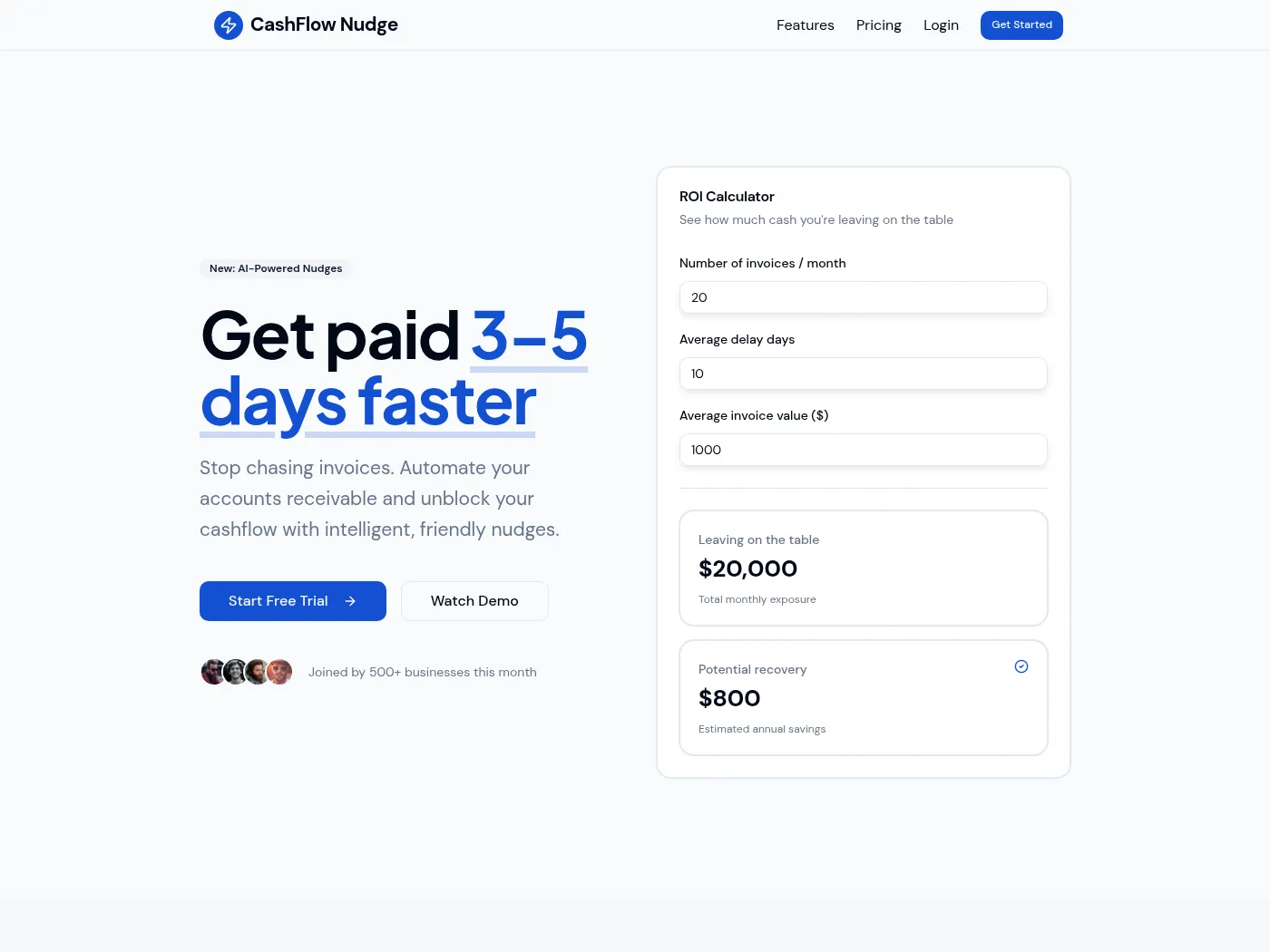 CashFlow Nudge MVP