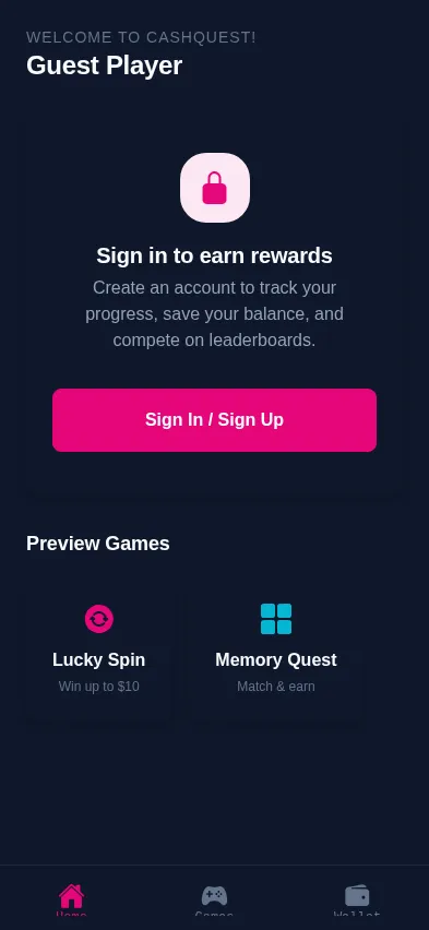 CashQuest Game