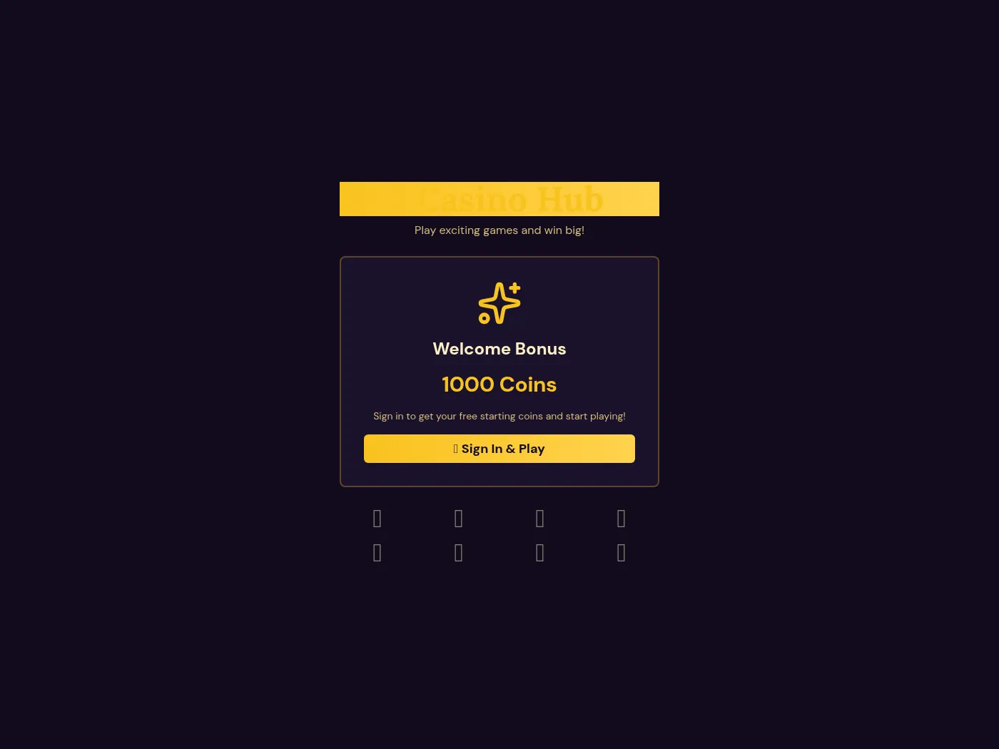 Casino-Style Game Hub