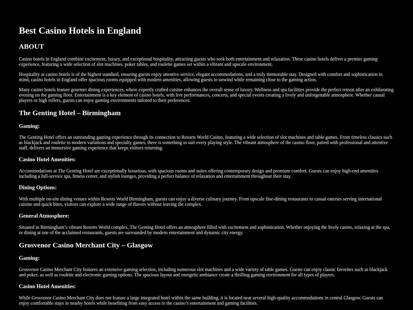 Casino Hotel Guide