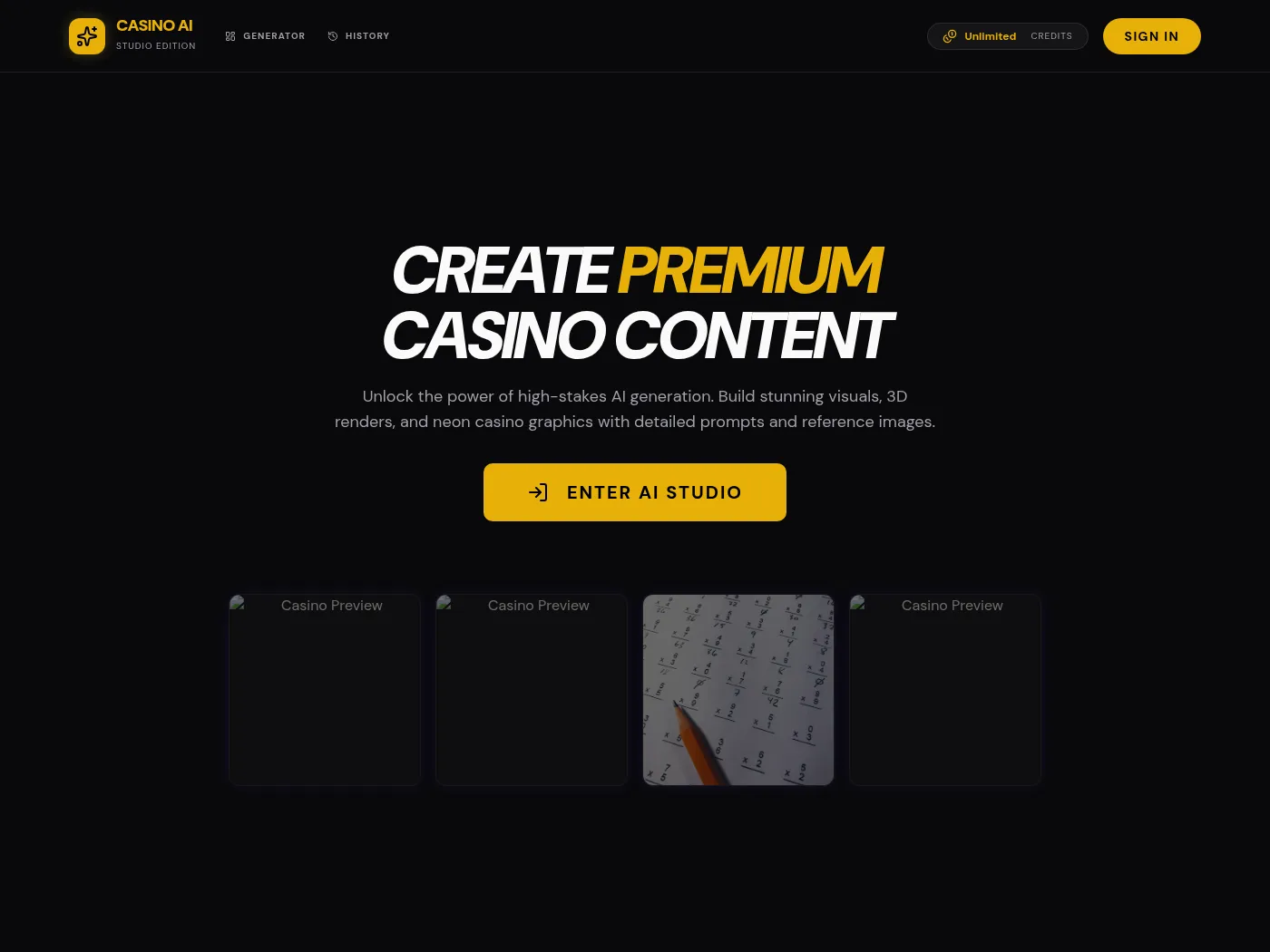 Casino Image AI Studio