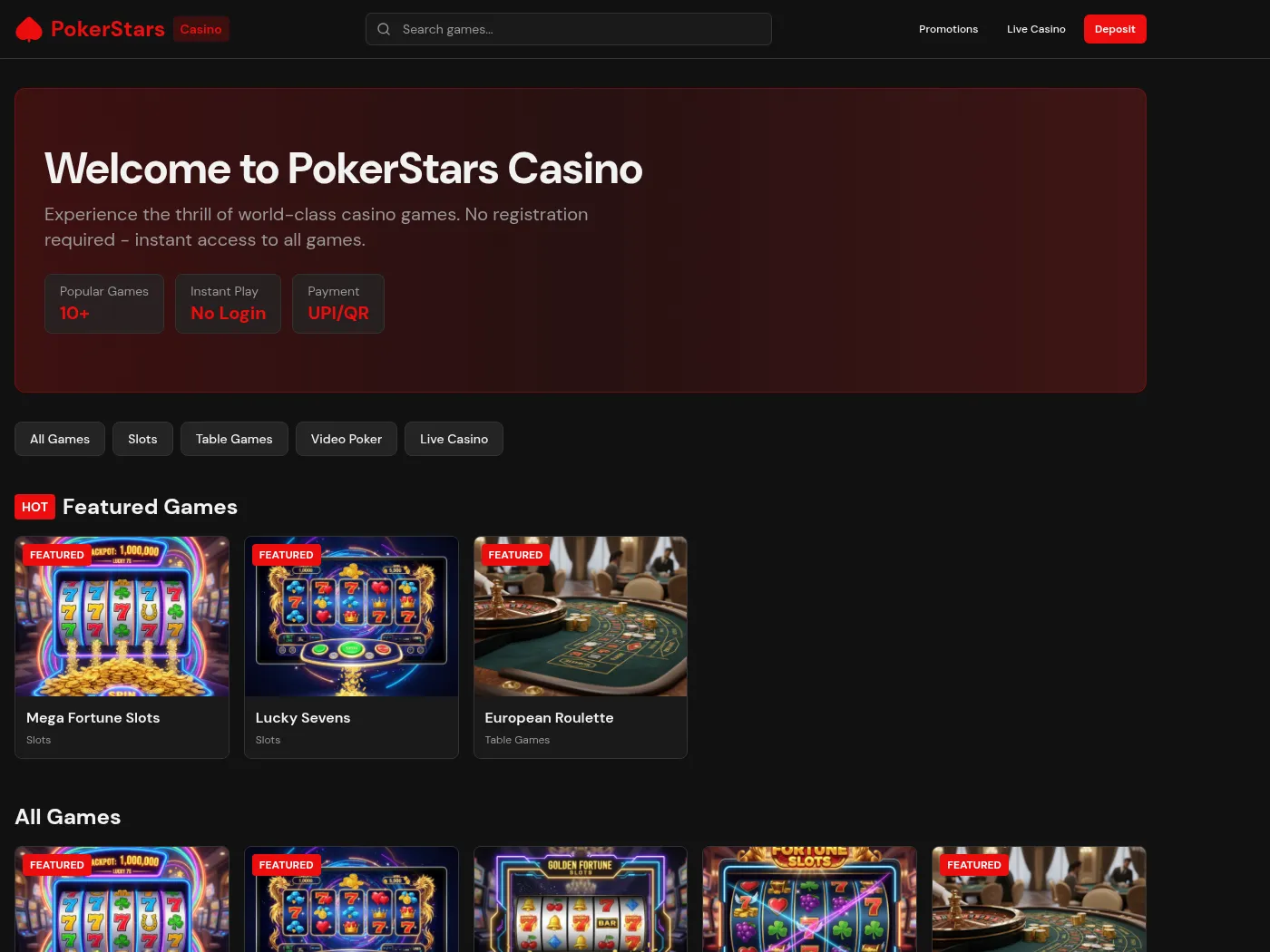 PokerStars Casino QR Pay