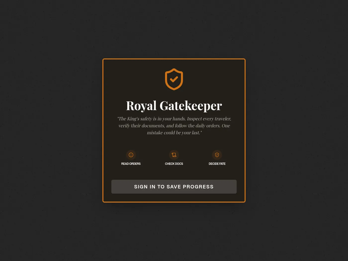 Castle Gatekeeper Simulator