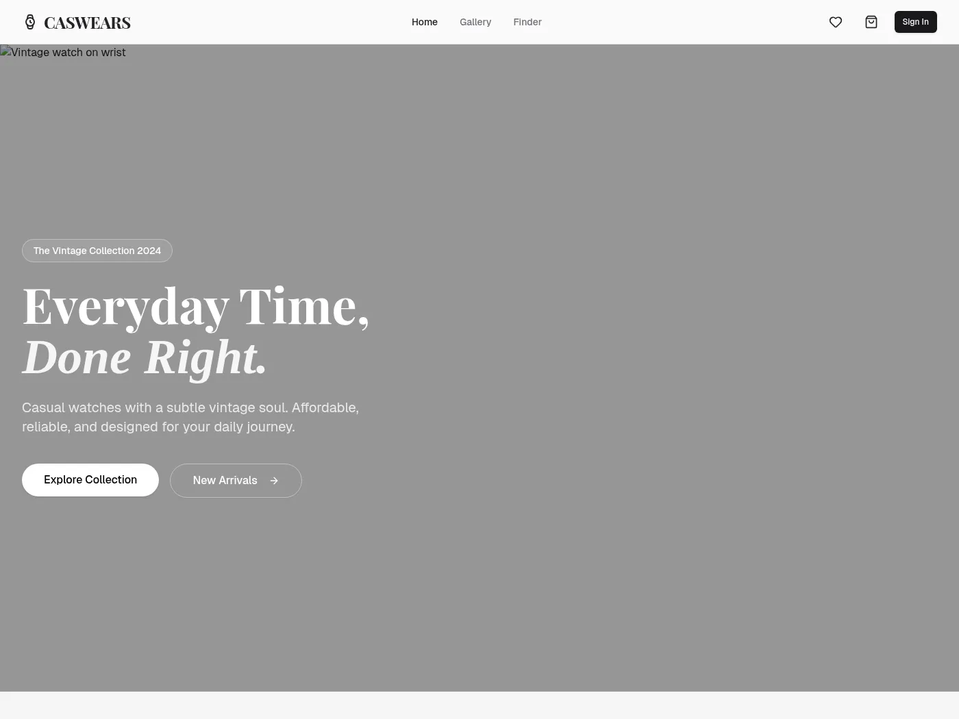 CASWEARS Landing Page