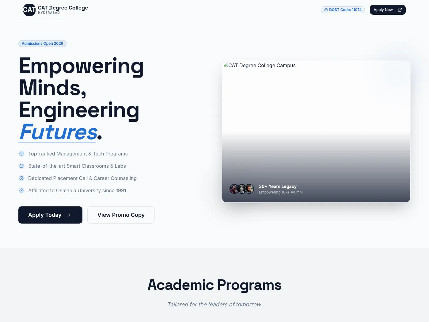 CAT College Promo Copy