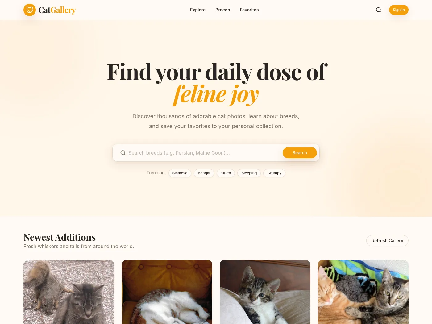 Cat Gallery App