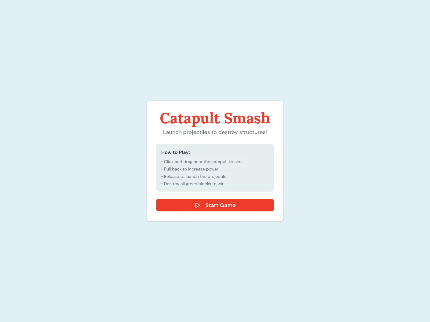 Catapult Smash Game