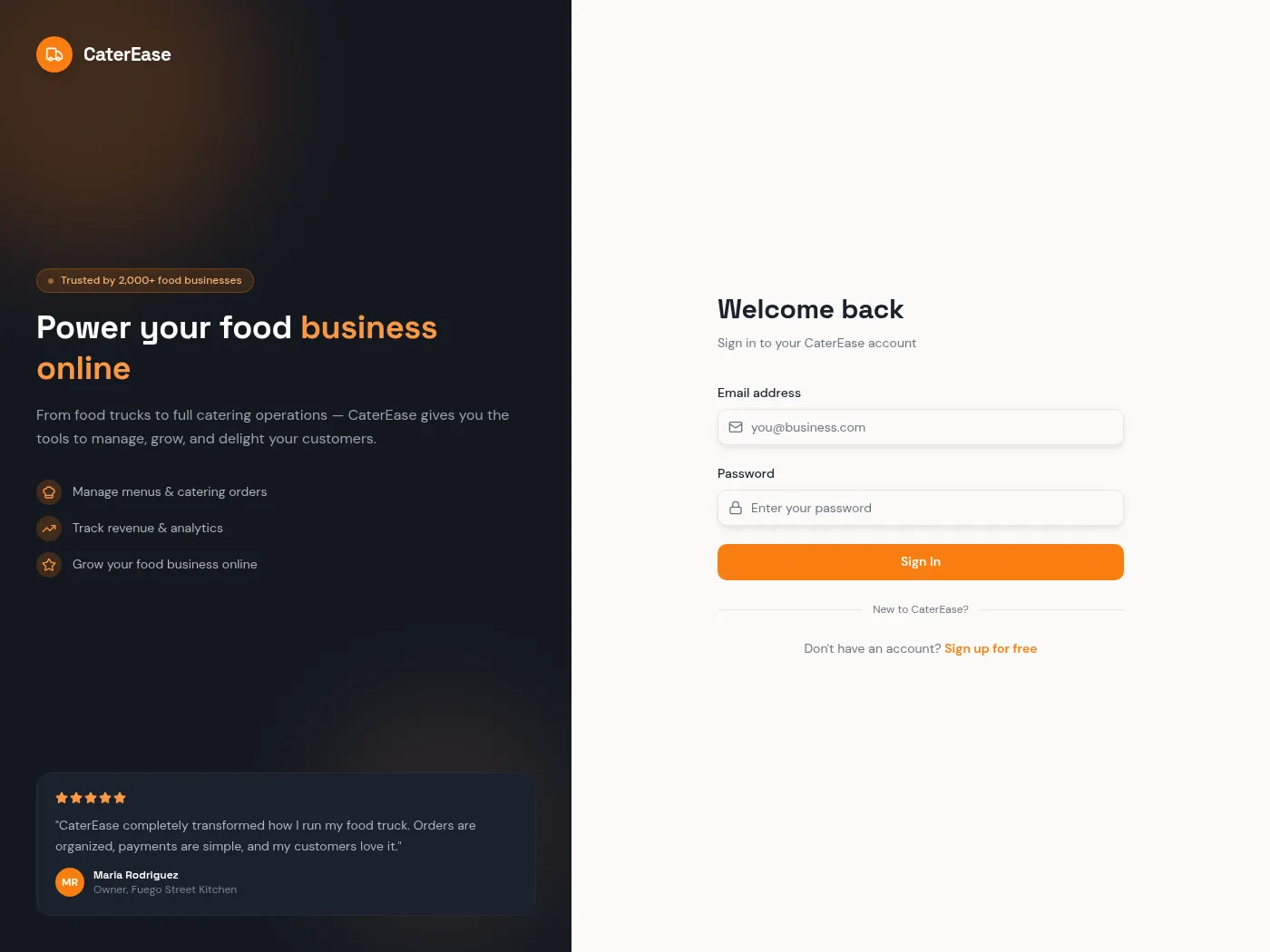 CaterEase SaaS Platform