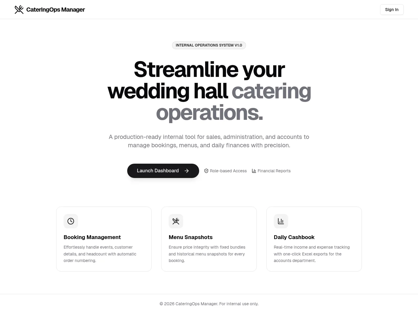 CateringOps Manager