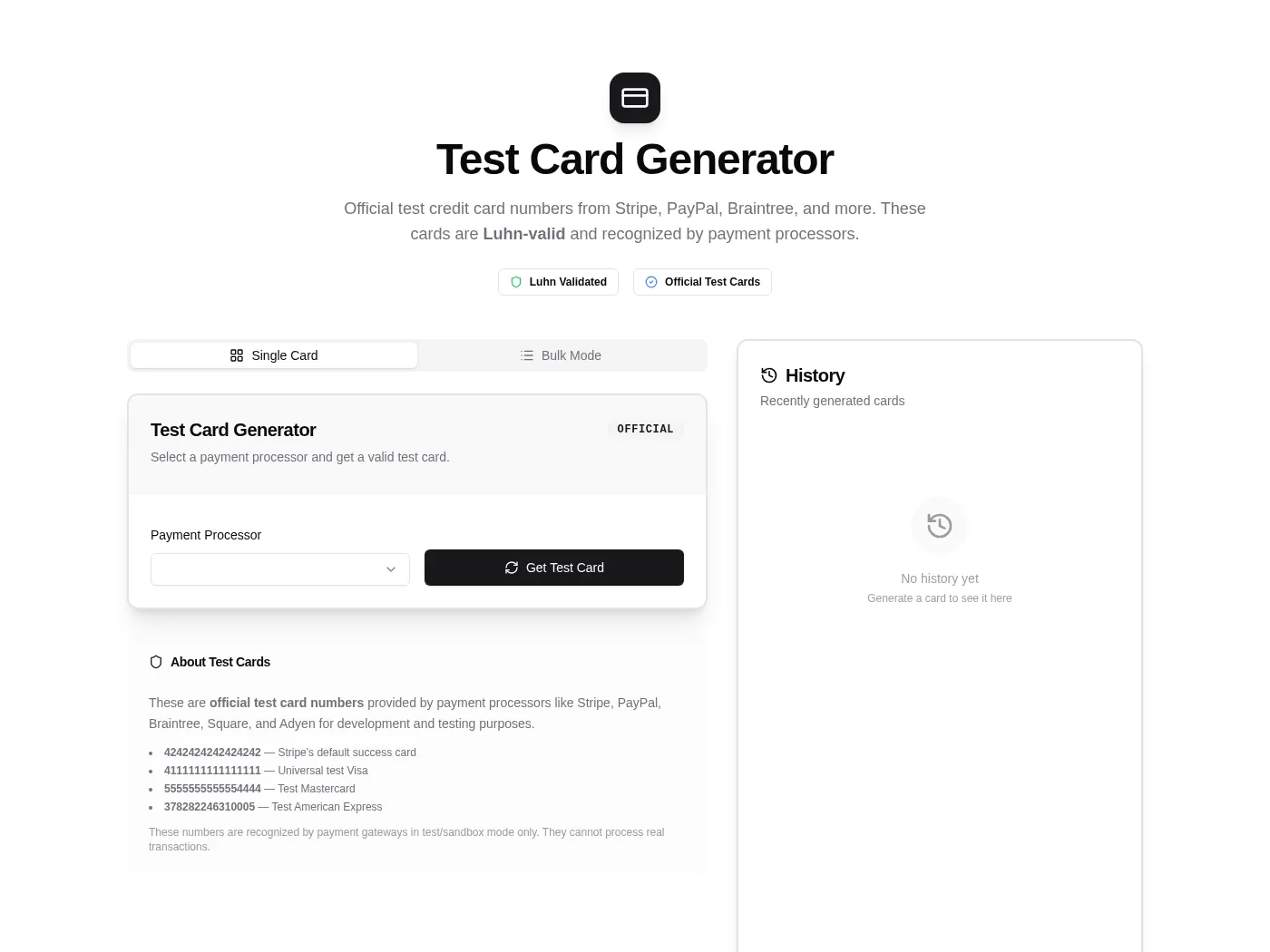 CC Number Generator