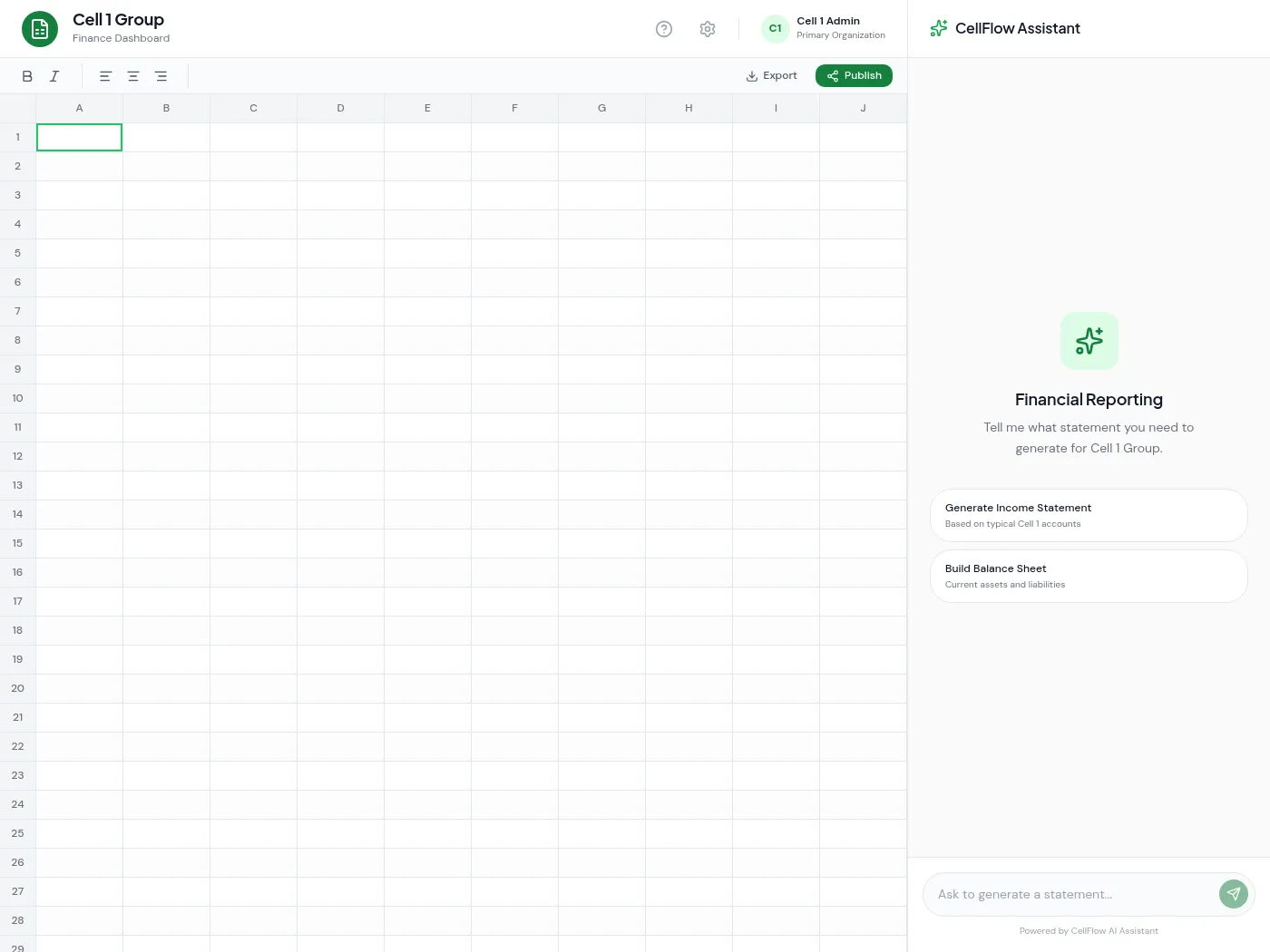 Cell 1 Finance Dashboard