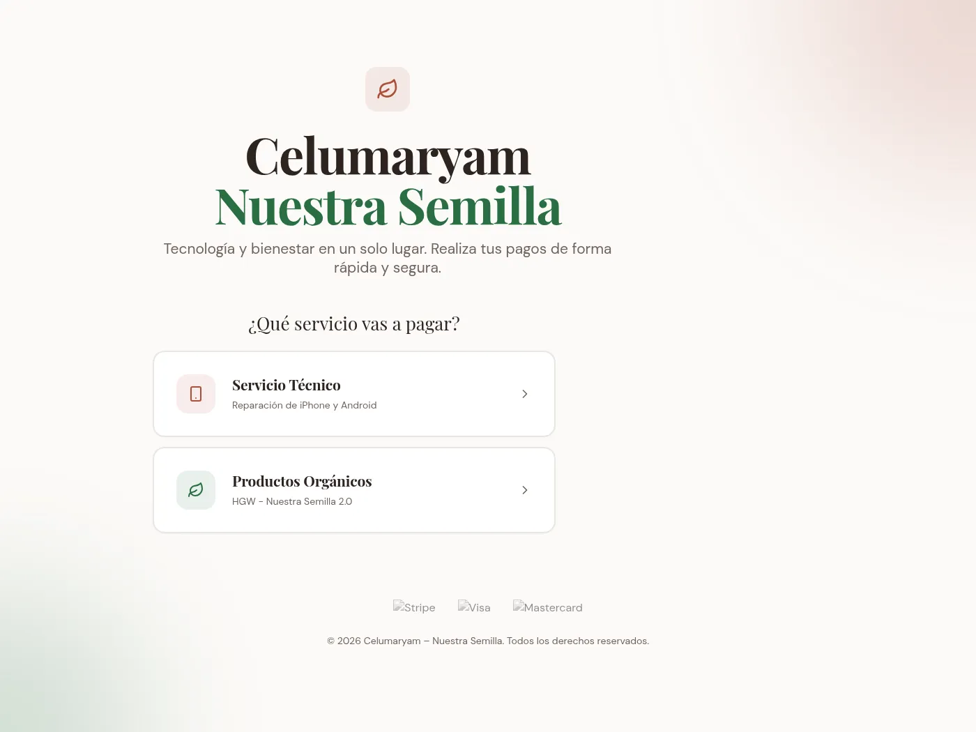 Celumaryam Payments Page