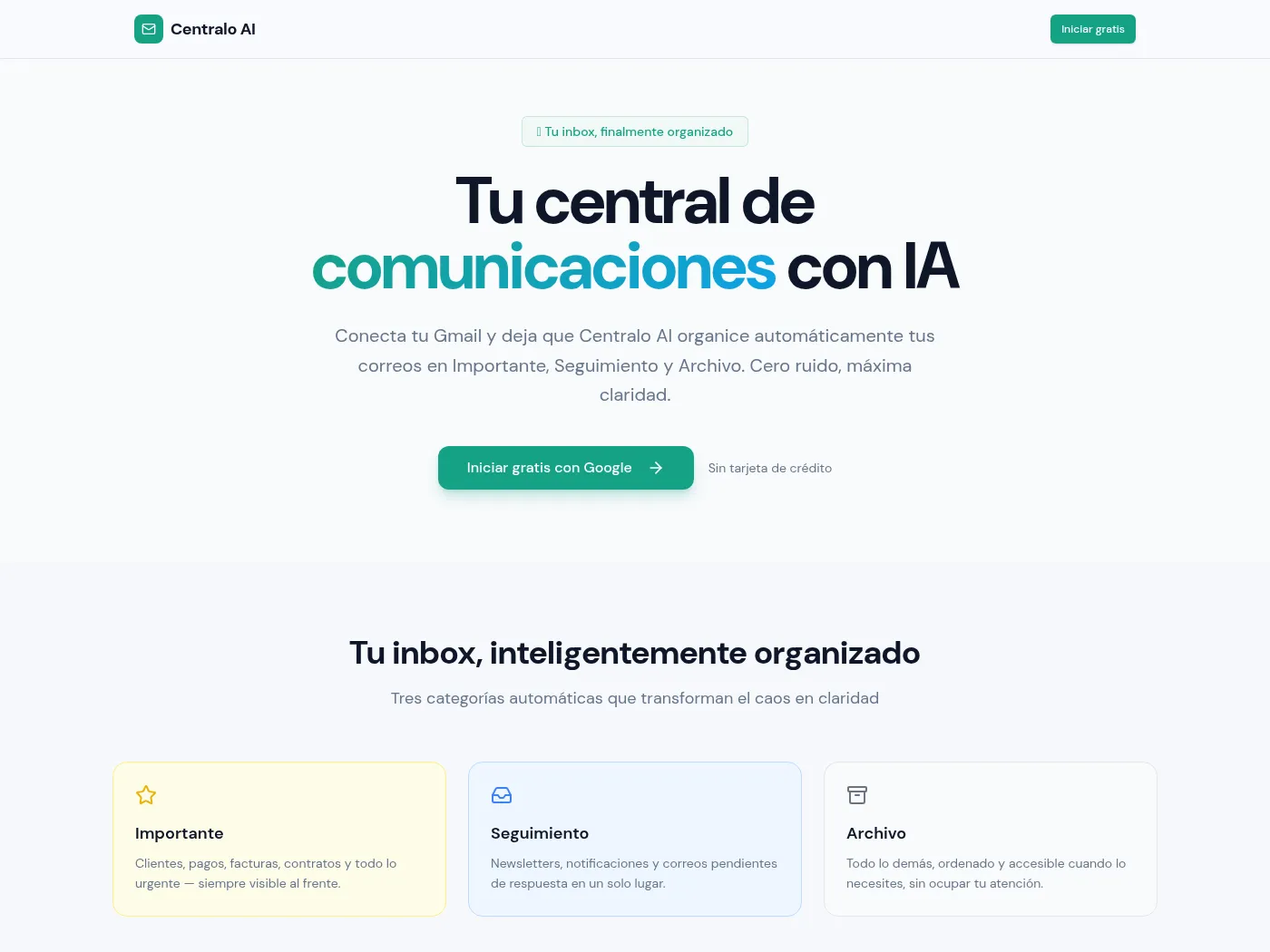 Centralo AI Inbox