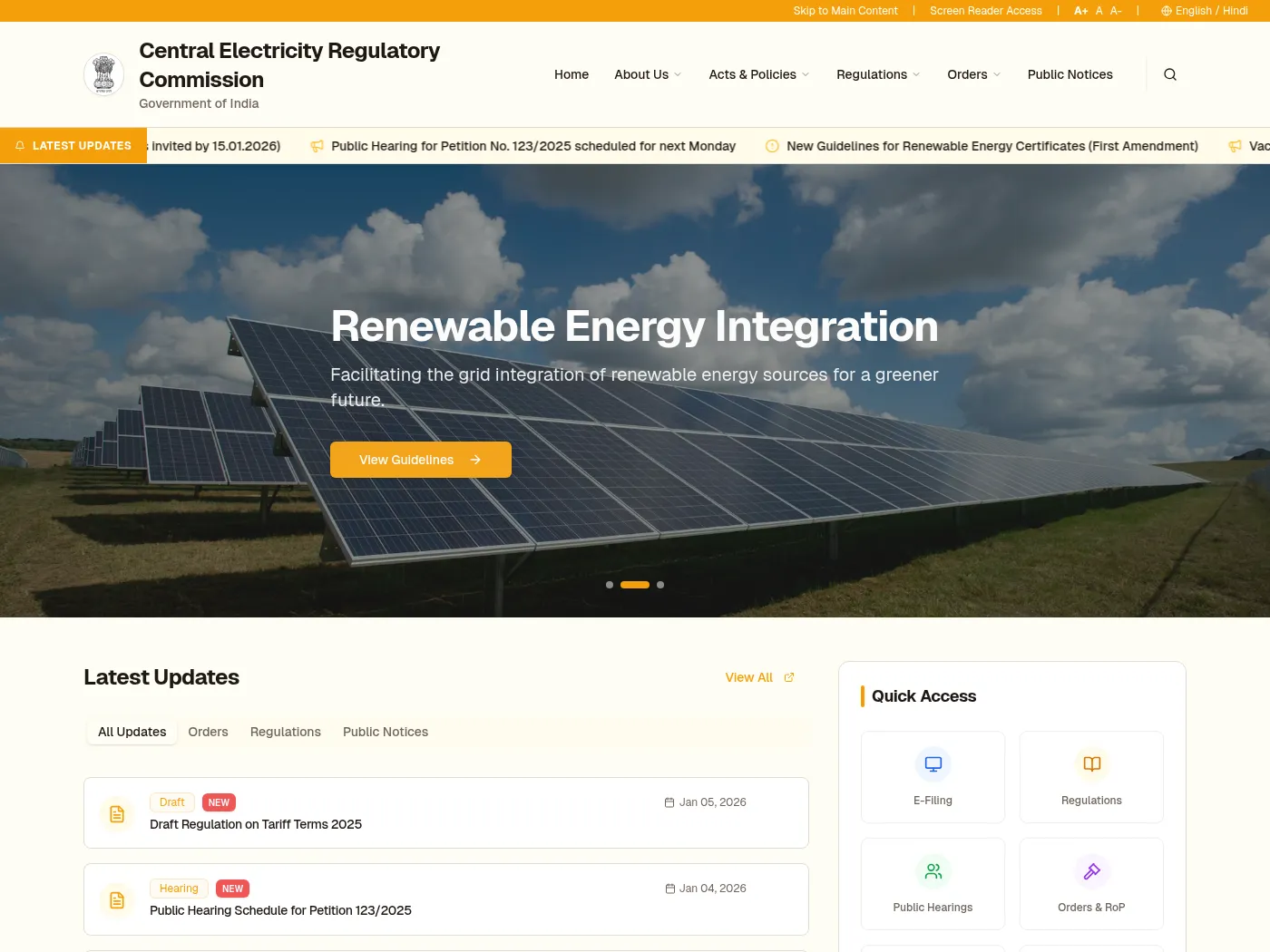CERC India Portal Clone