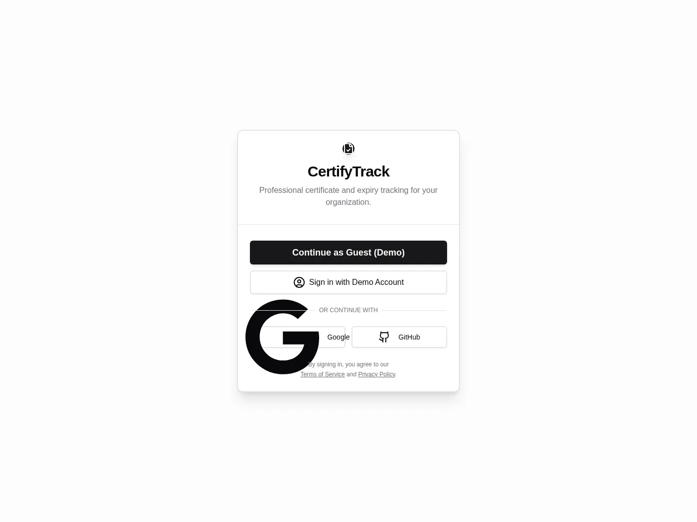 CertifyTrack Dashboard