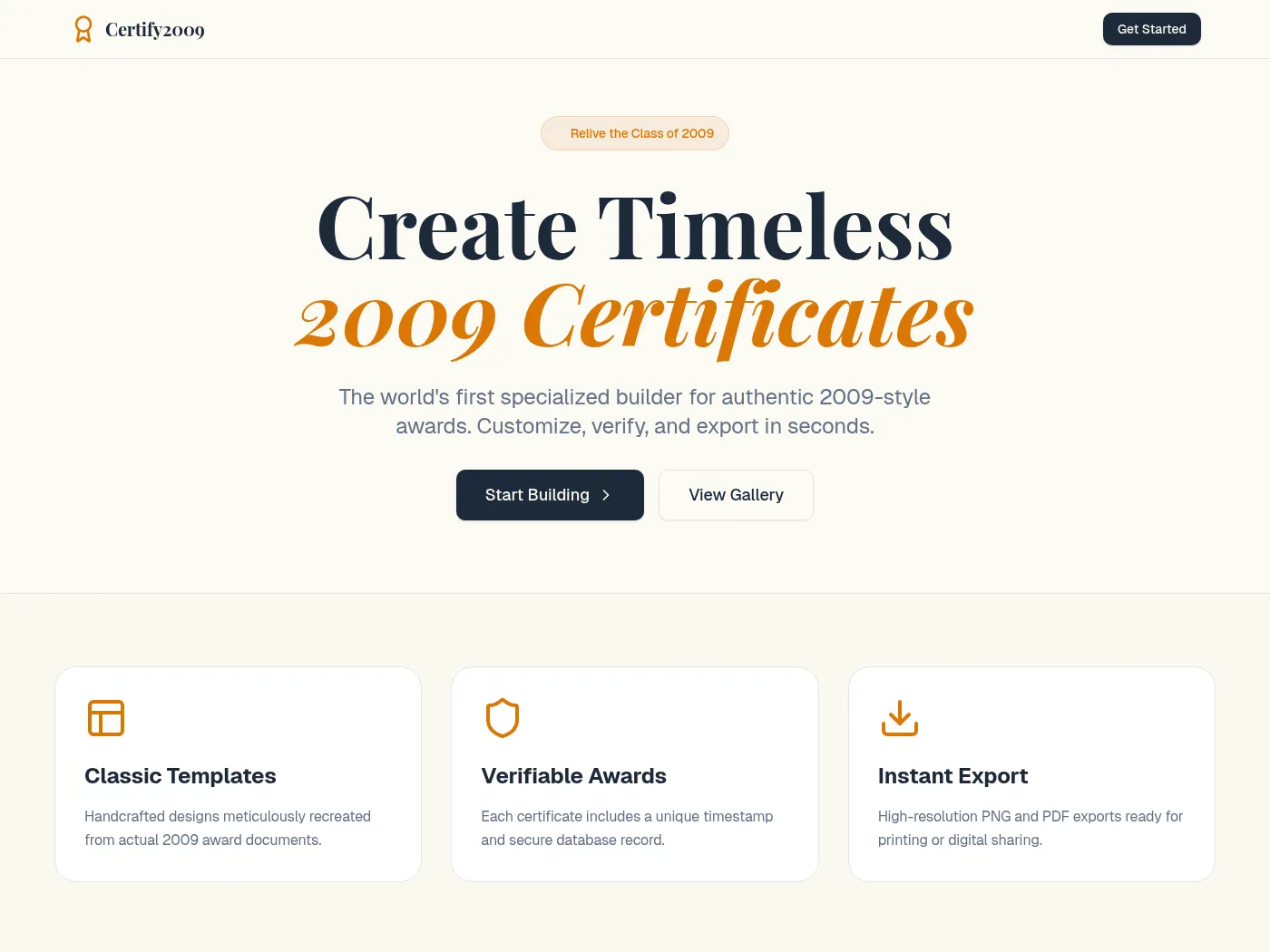 2009 Certificate Builder