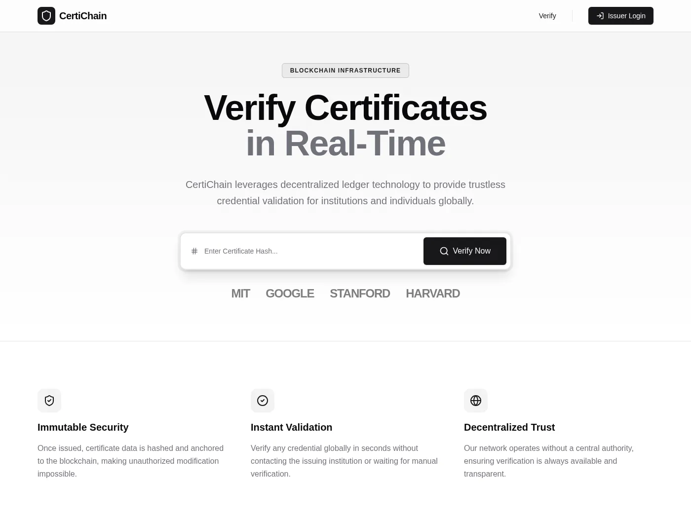 CertiChain Verifier