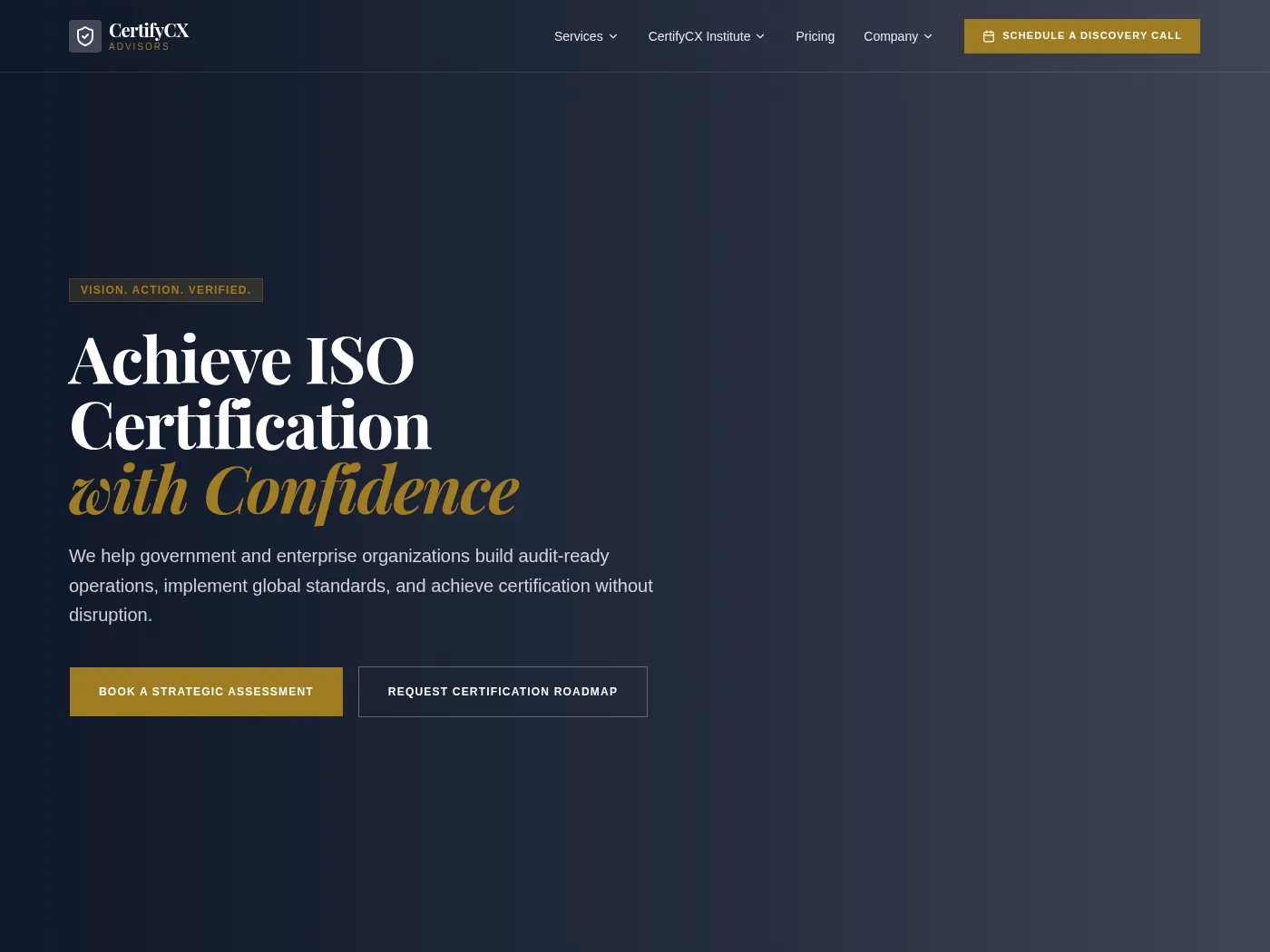 CertifyCX Elite Consulting Site