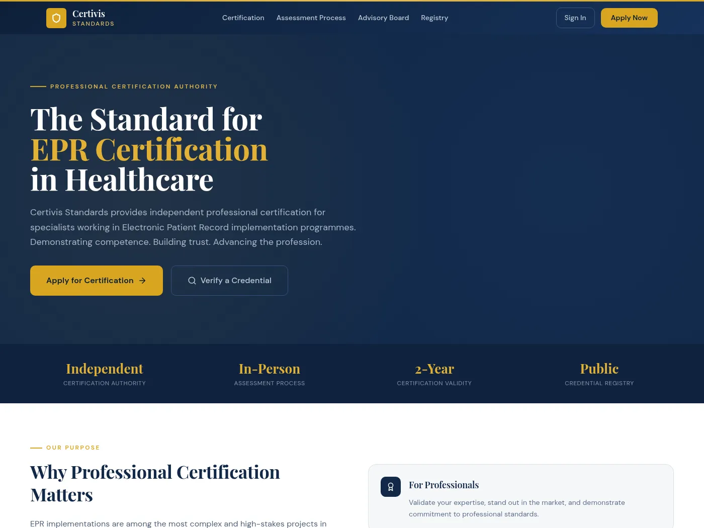 Certivis Standards Platform