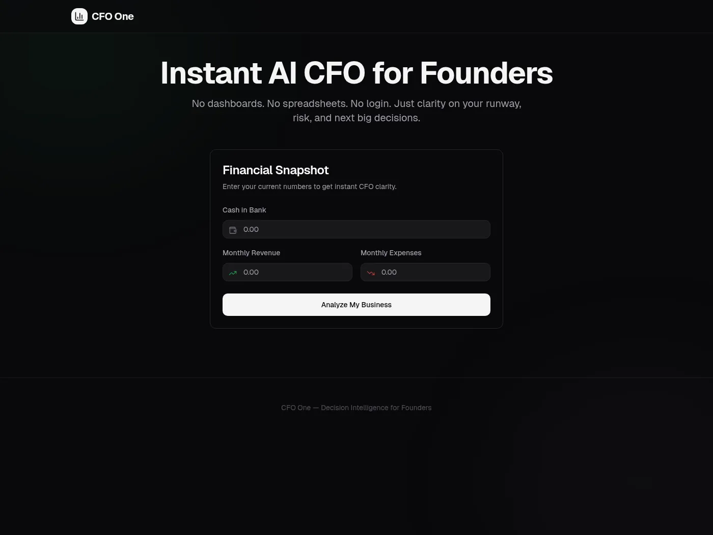 CFO One — Instant AI CFO