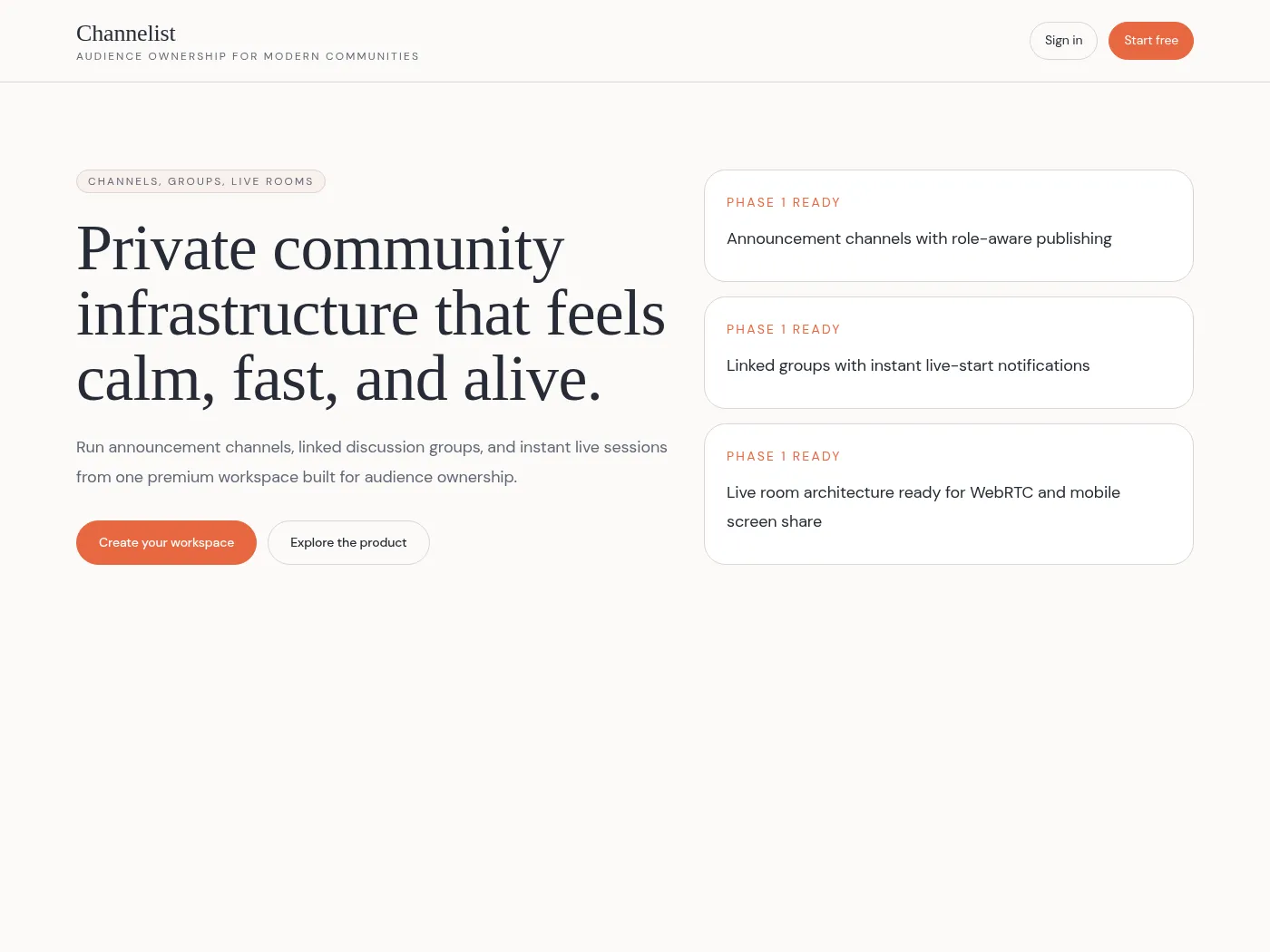 Channelist Community Platform