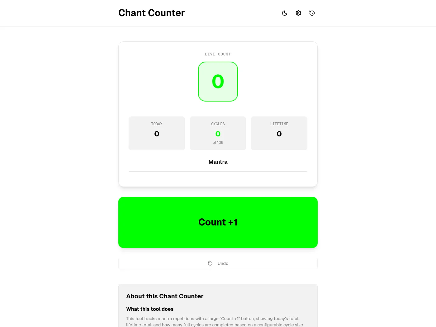 Chant Counter Clone