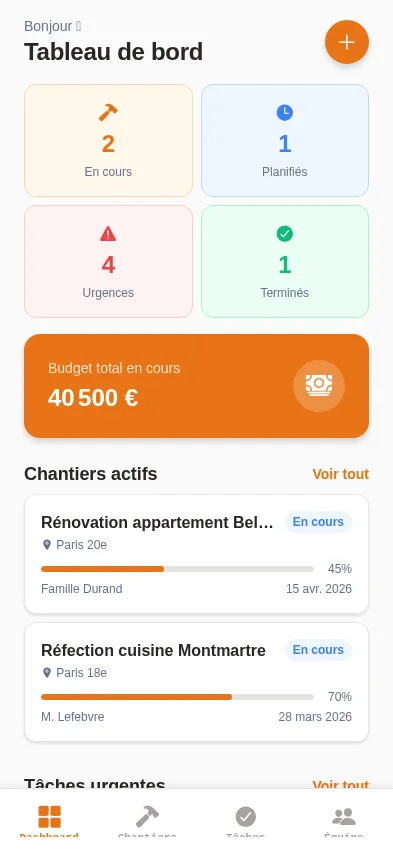 Chantier Manager Mobile