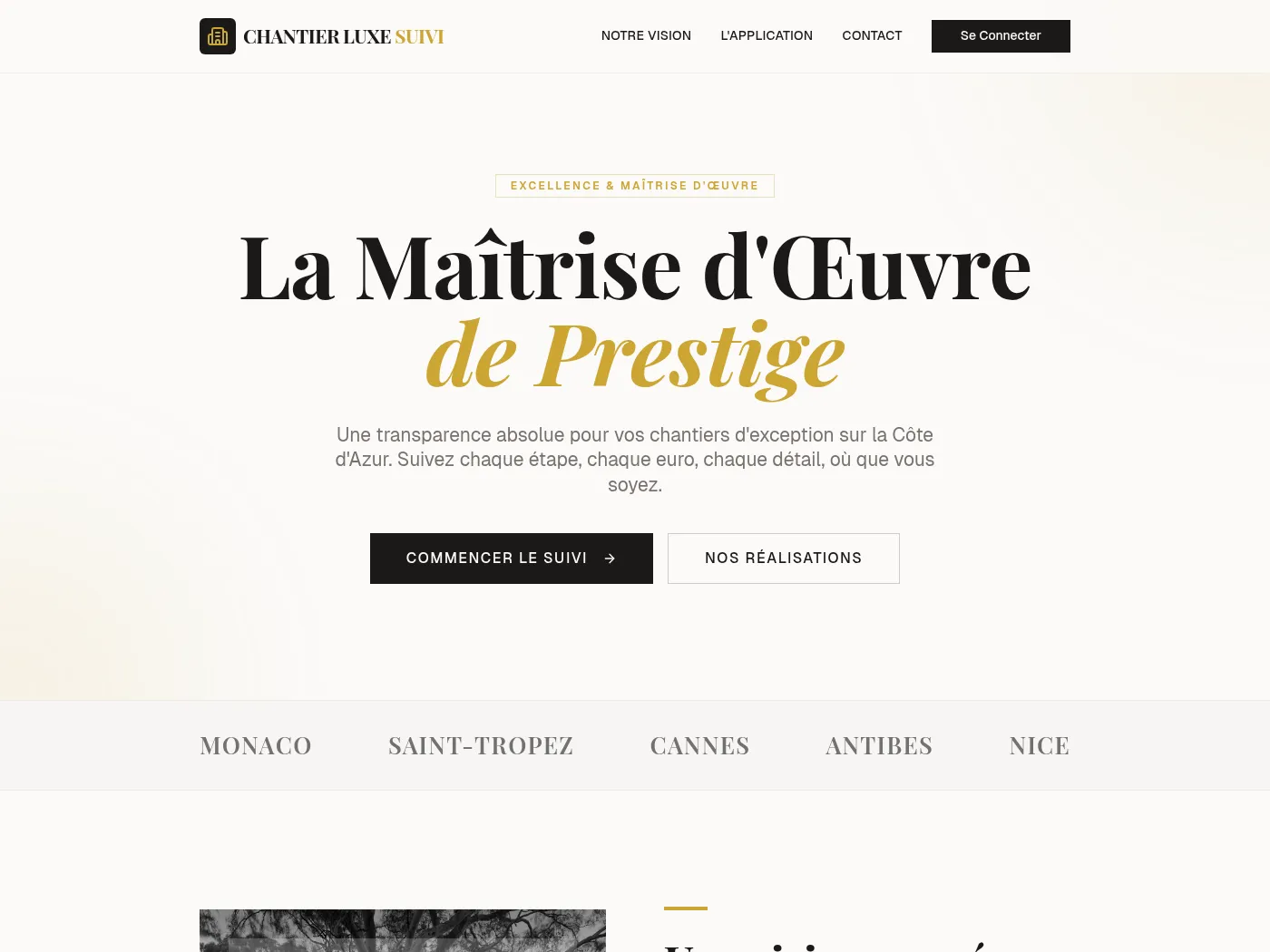 Chantier Luxe Suivi