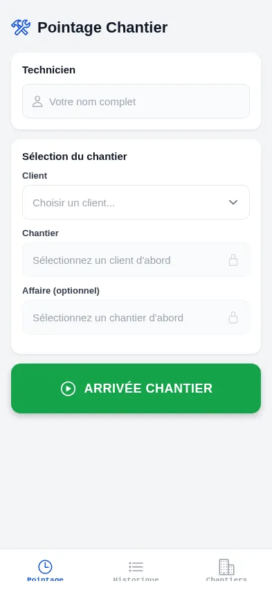 Chantier Time Tracker