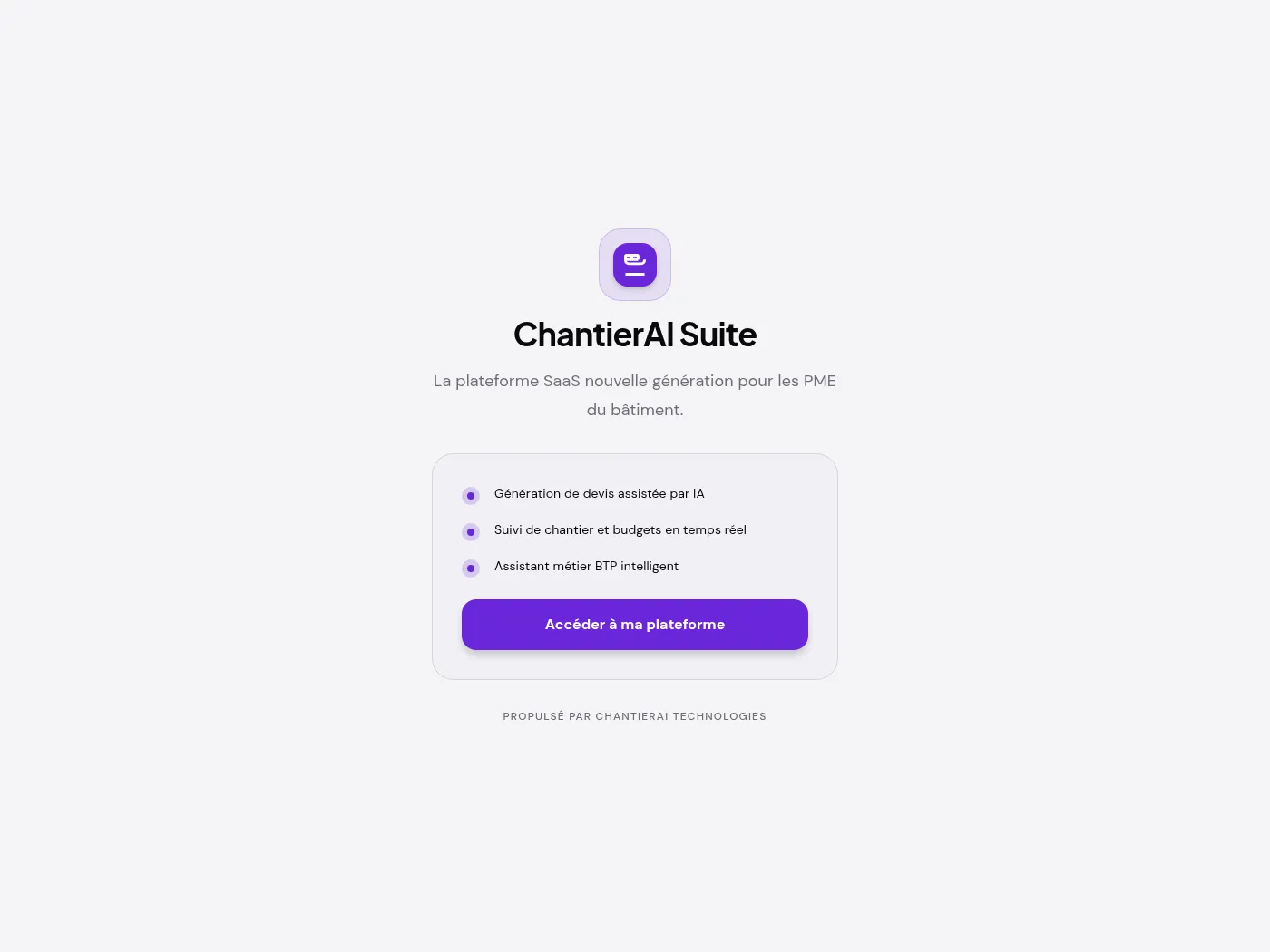 ChantierAI Suite