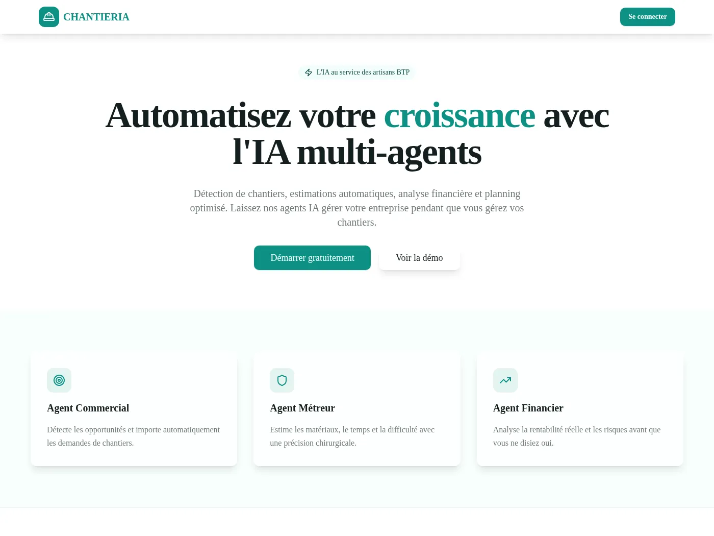 Chantieria Multi-Agent SaaS