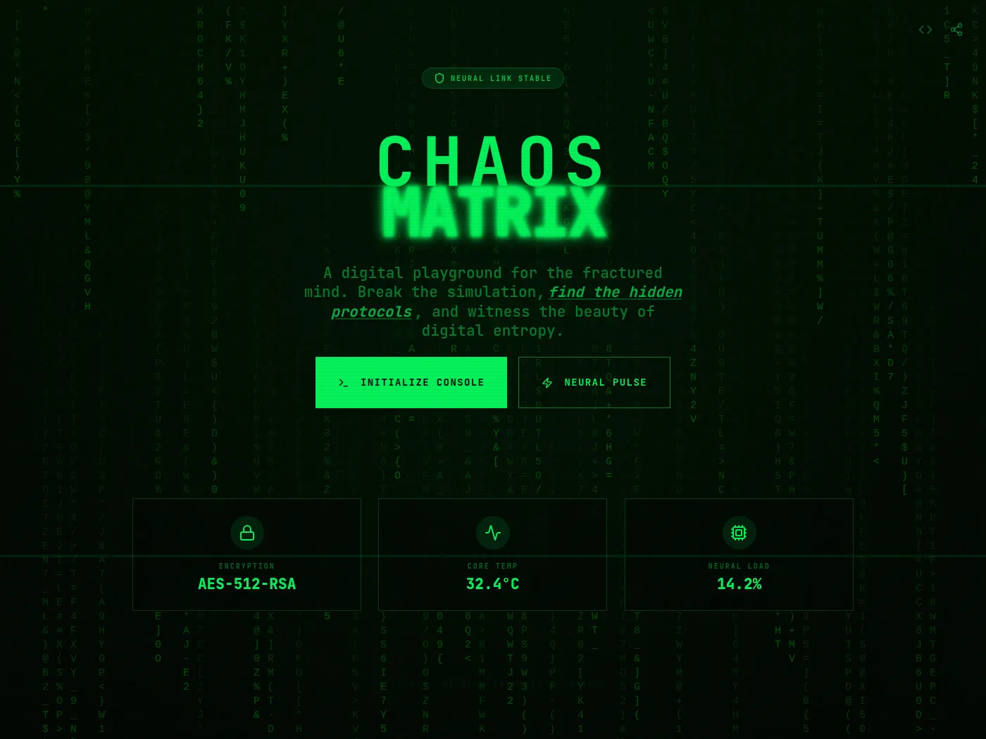 Chaos Matrix Webpage