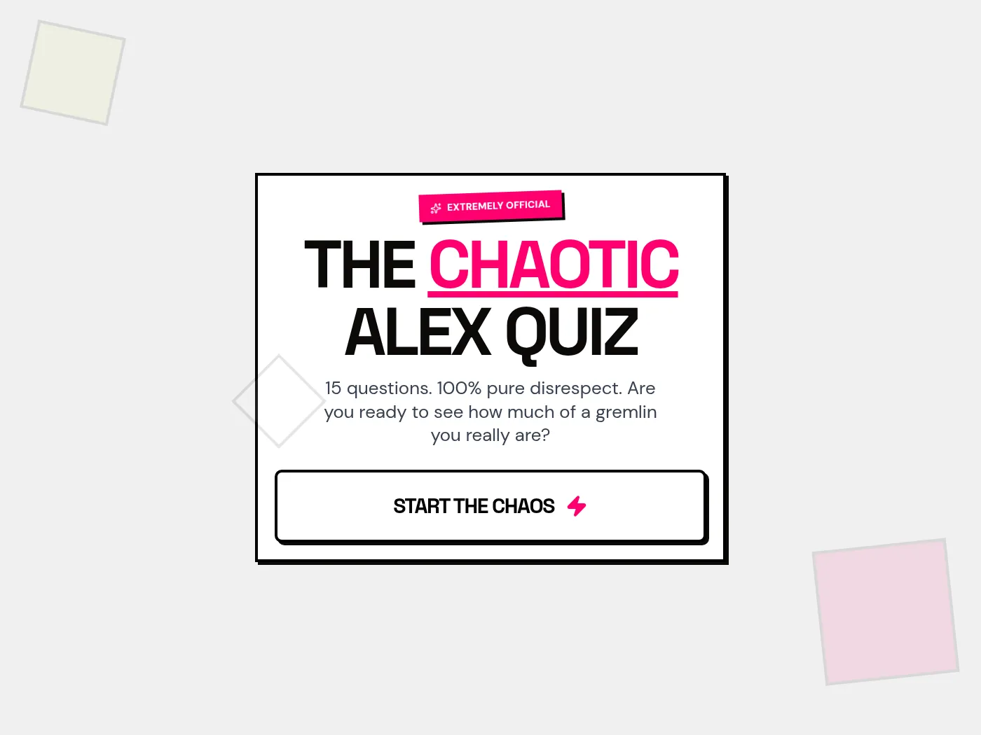 Chaotic Birthday Quiz