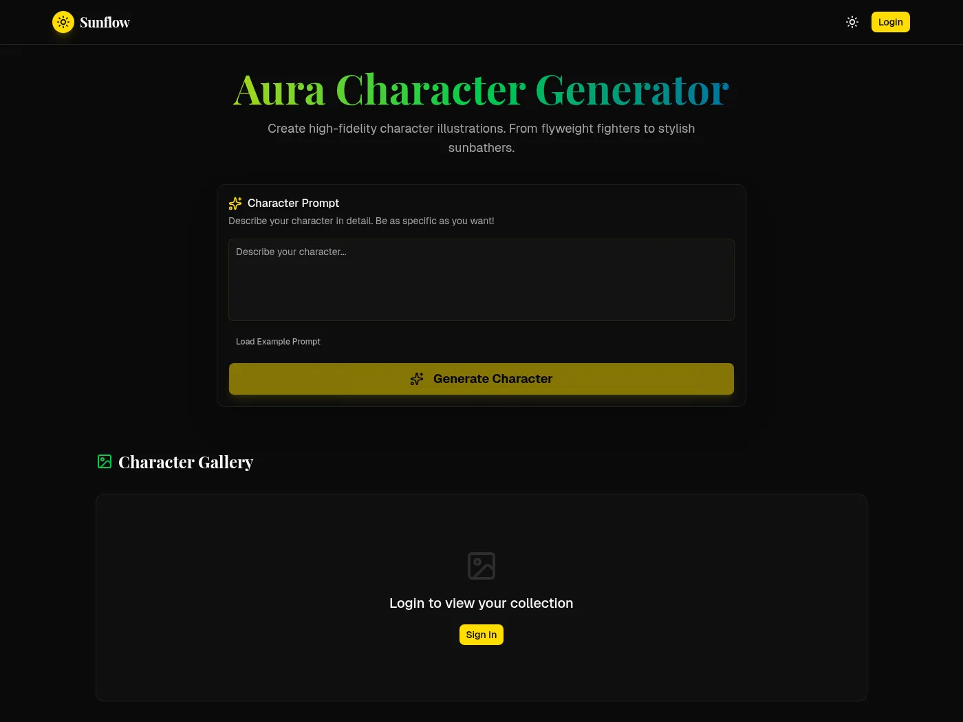 Sunbathing Character Generator