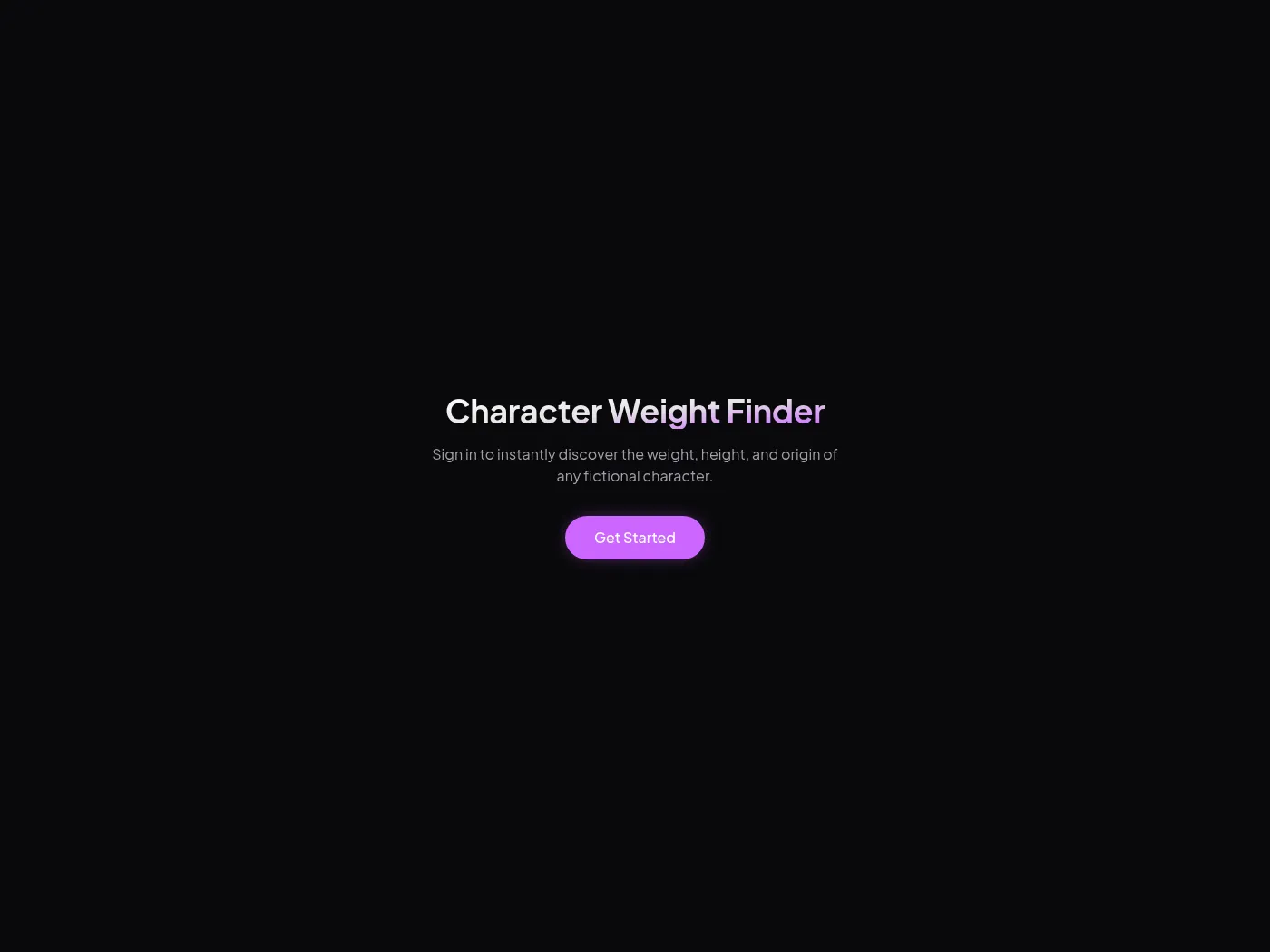 Character Weight Finder