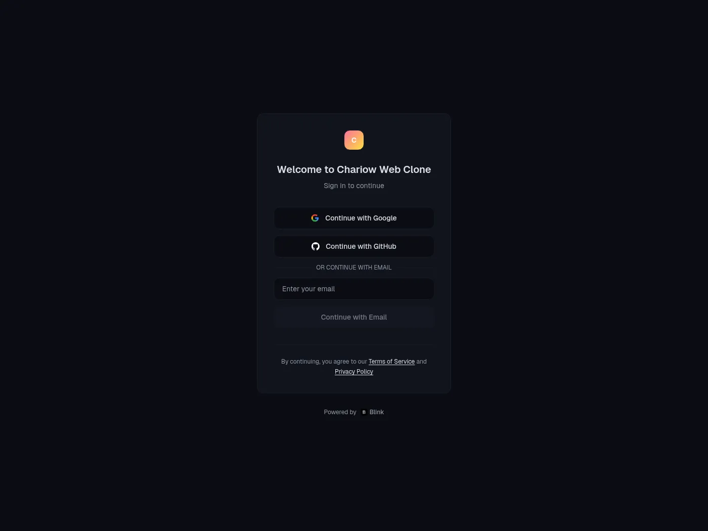 Chariow Web Clone