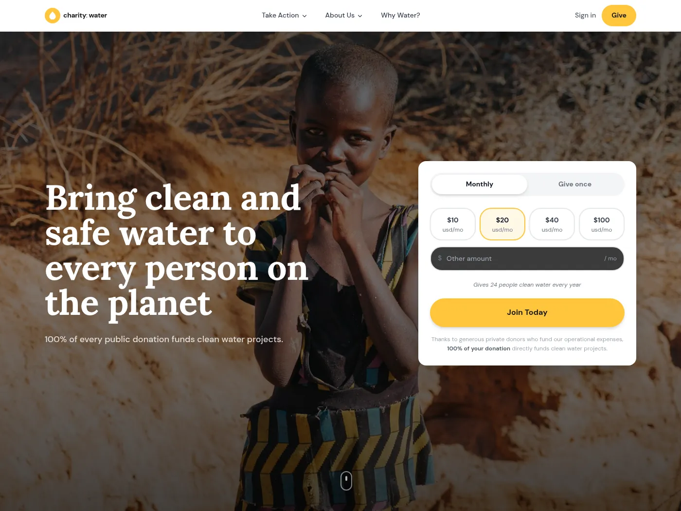 Charity Water Clone